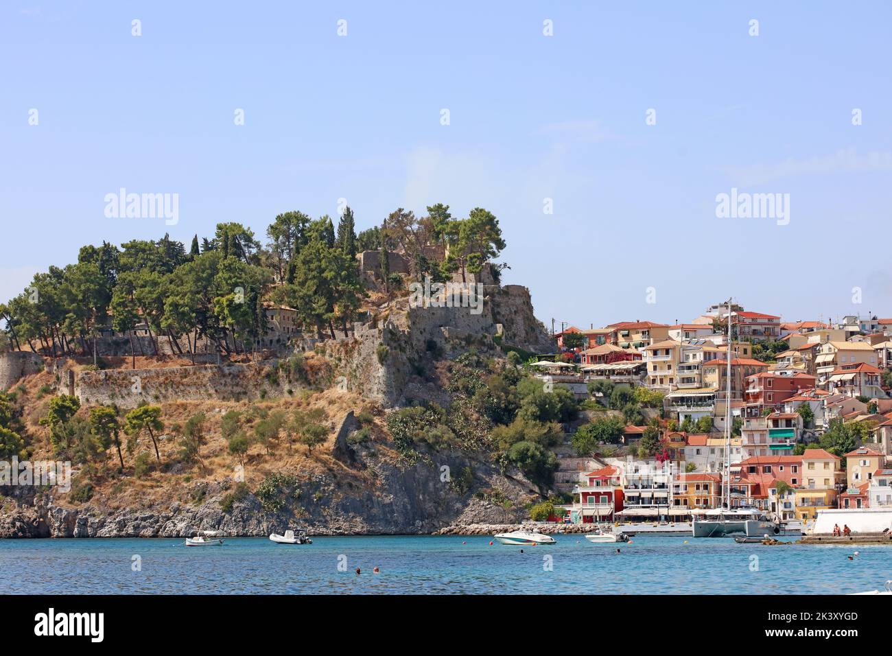 Parga city Greece beautiful old colorful building exploration traveling ...