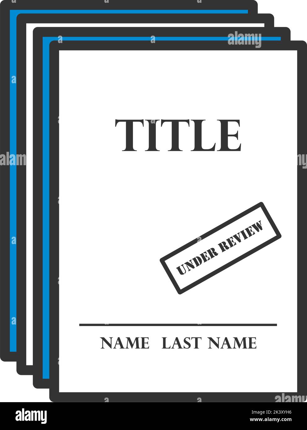 Manuscript Under Review Icon. Editable Bold Outline With Color Fill Design. Vector Illustration ...