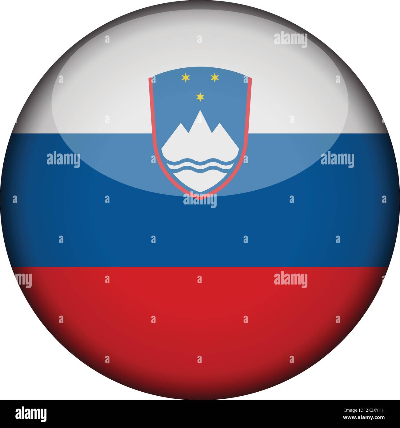 slovenia Flag in glossy round button of icon. slovenia emblem isolated ...