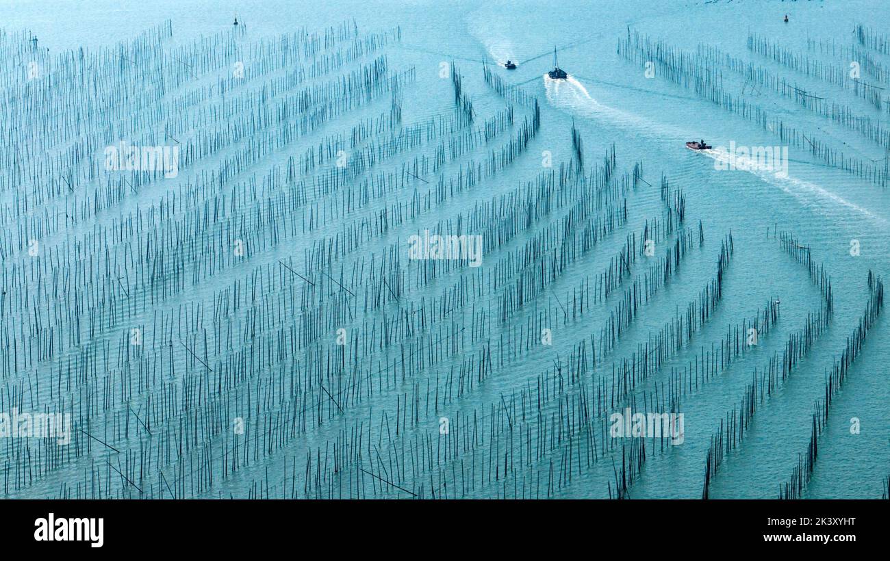 NINGDE, CHIAN - SEPTEMBER 24, 2022 - The S-shaped waterway of Shajiang ...