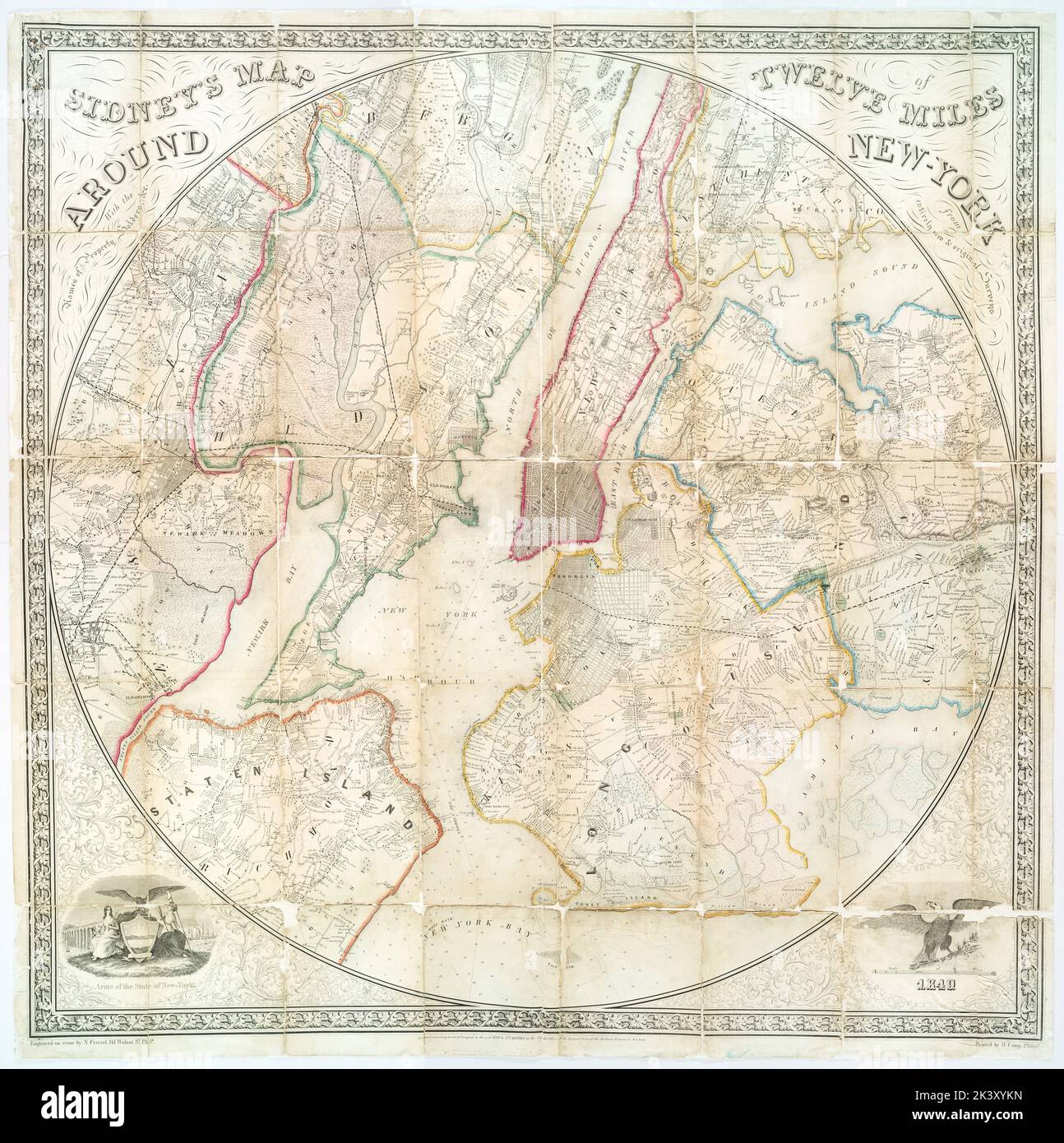 Sidney's map of twelve miles around New-York : with the names of ...