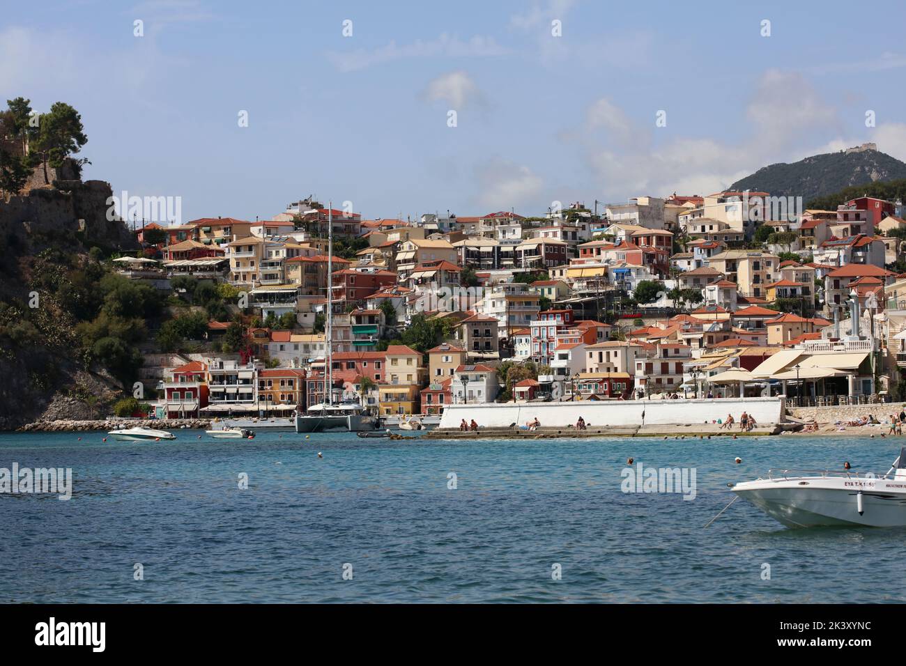 Parga city Greece beautiful old colorful building exploration traveling ...
