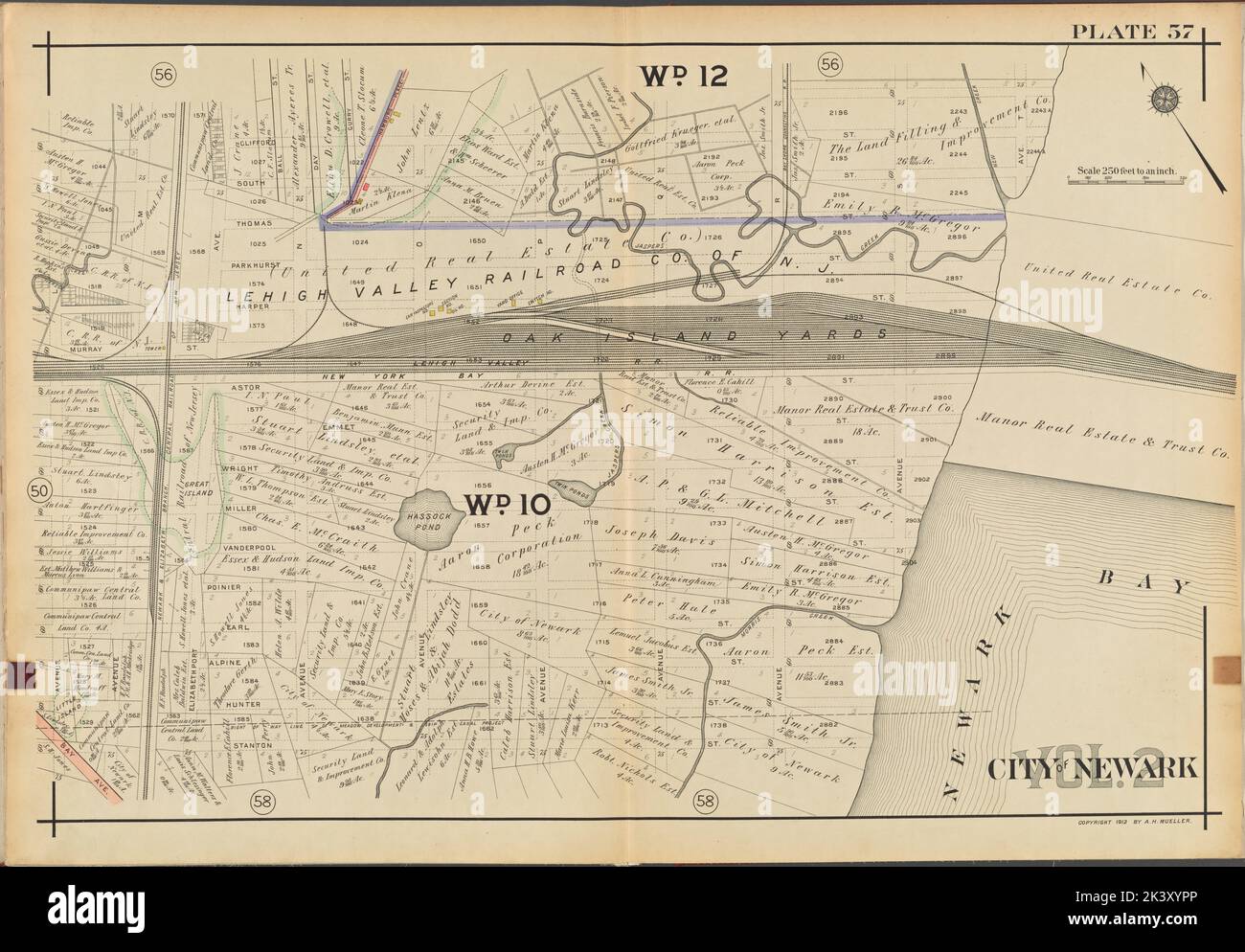 Newark, V. 2, Double Page Plate No. 57 Map bounded by Clifford St ...