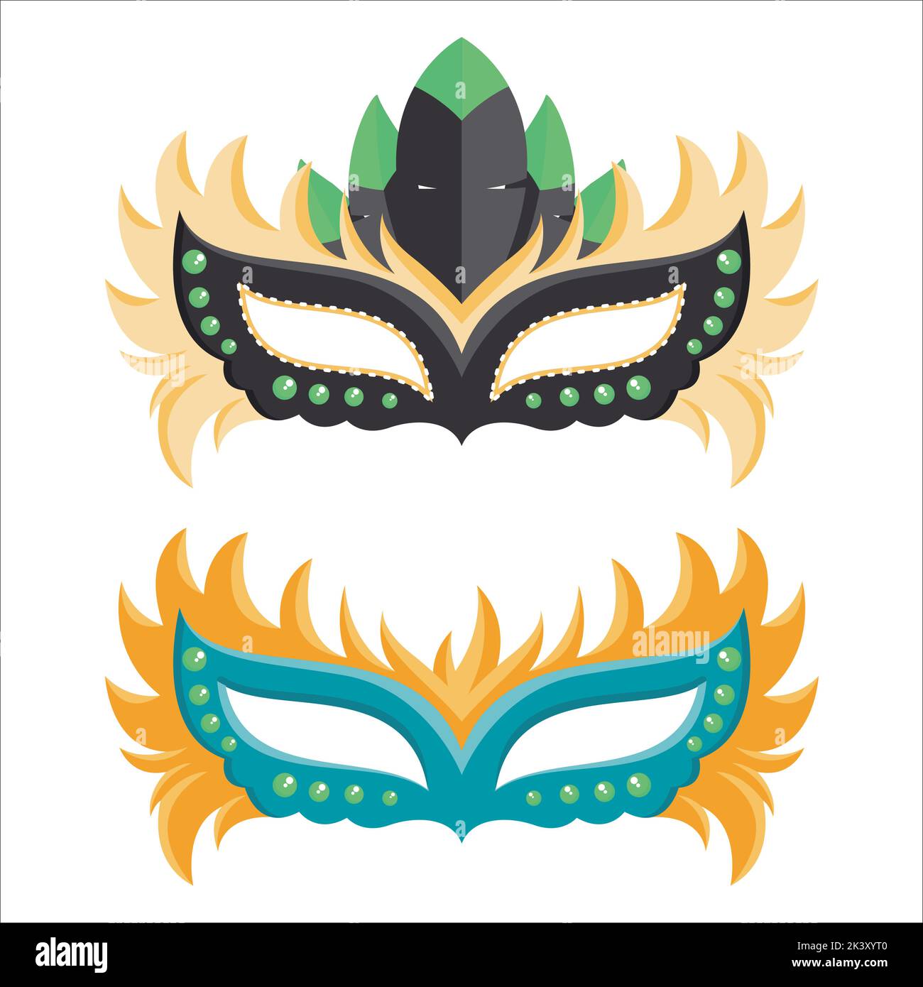 Vector Set Of Masquerade Ball Masks Illustration Isolated On White ...