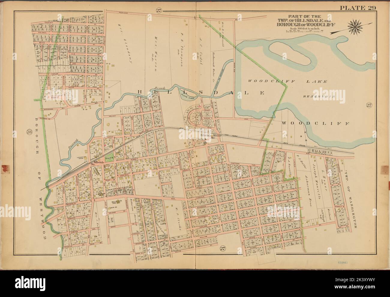 Bergen County, V. 2, Double Page Plate No. 29 Part of the TWP. of Hills ...