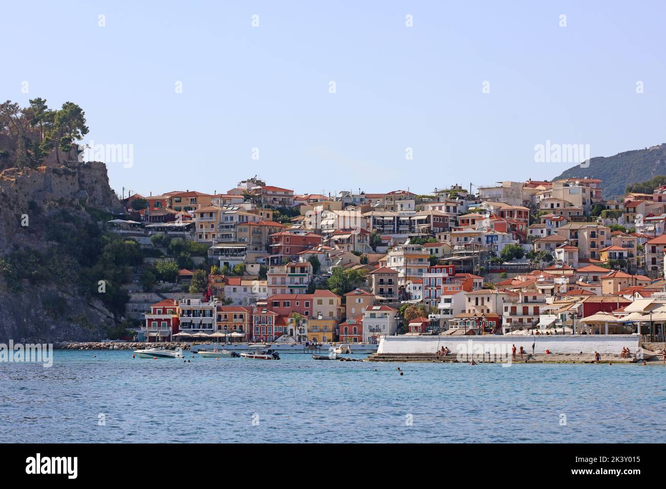 Parga city Greece beautiful old colorful building exploration traveling ...