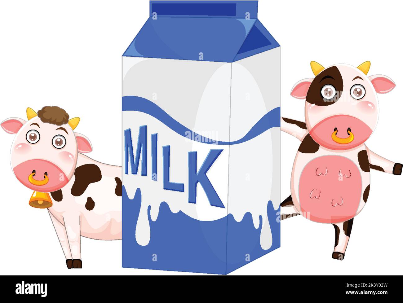 Farm two cows Stock Vector Images - Alamy