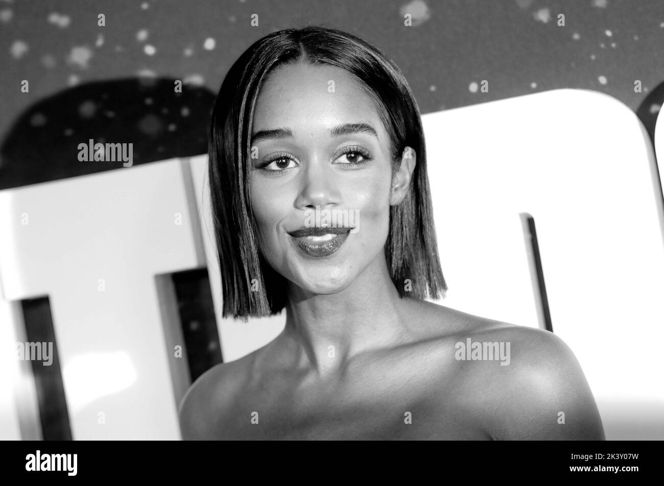 Laura Harrier attends the 'Entergalactic' Netflix series premiere held ...