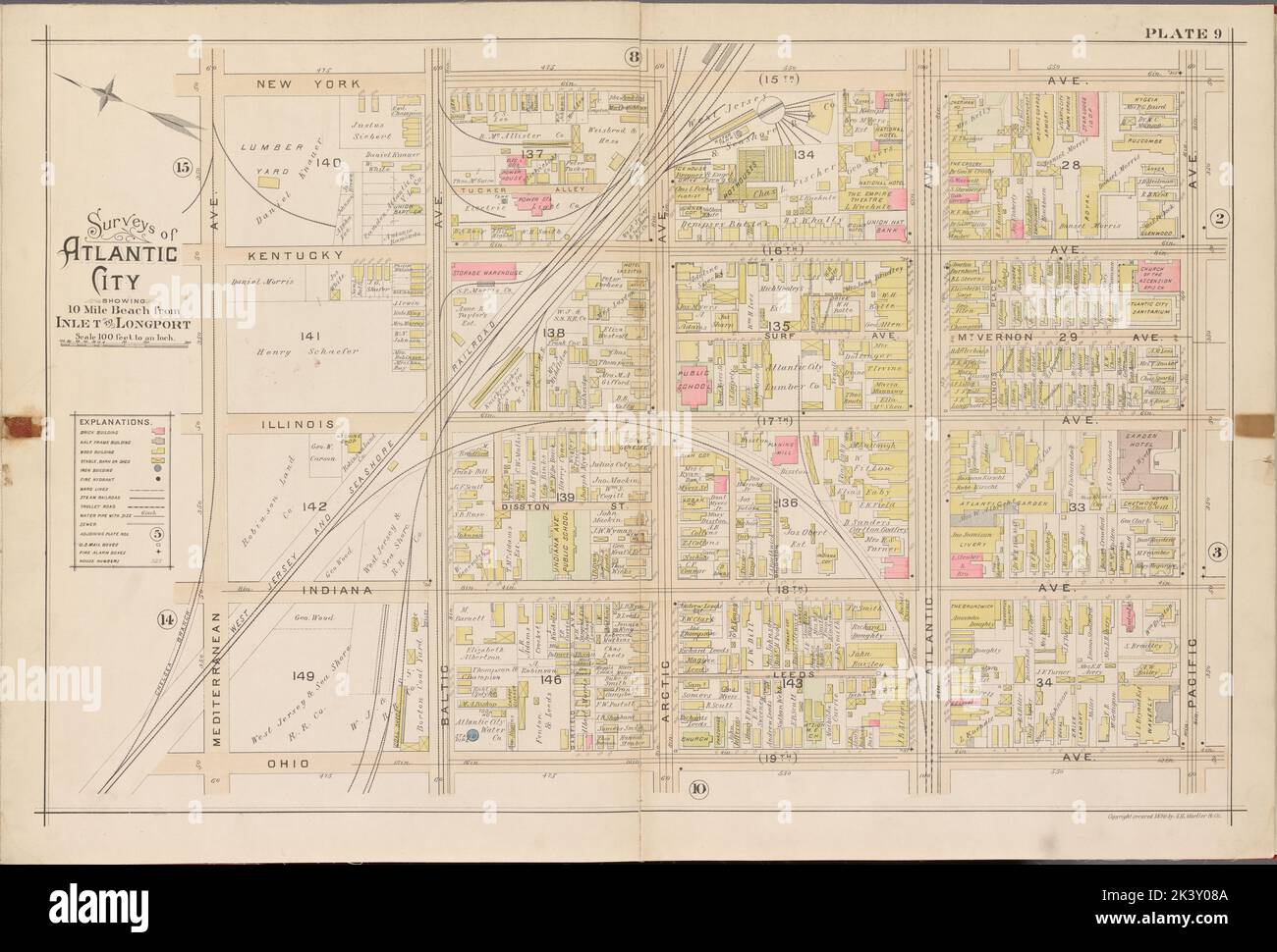 Atlantic City, Double Page Plate No. 9 Map bounded by New York Ave ...