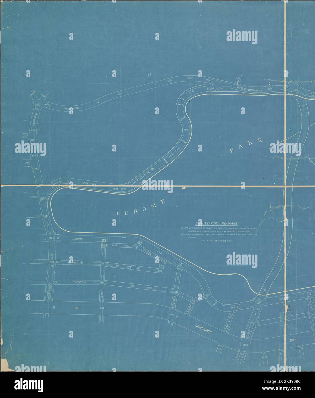 Map or plan showing the proposed changes of lines and grades of avenues ...