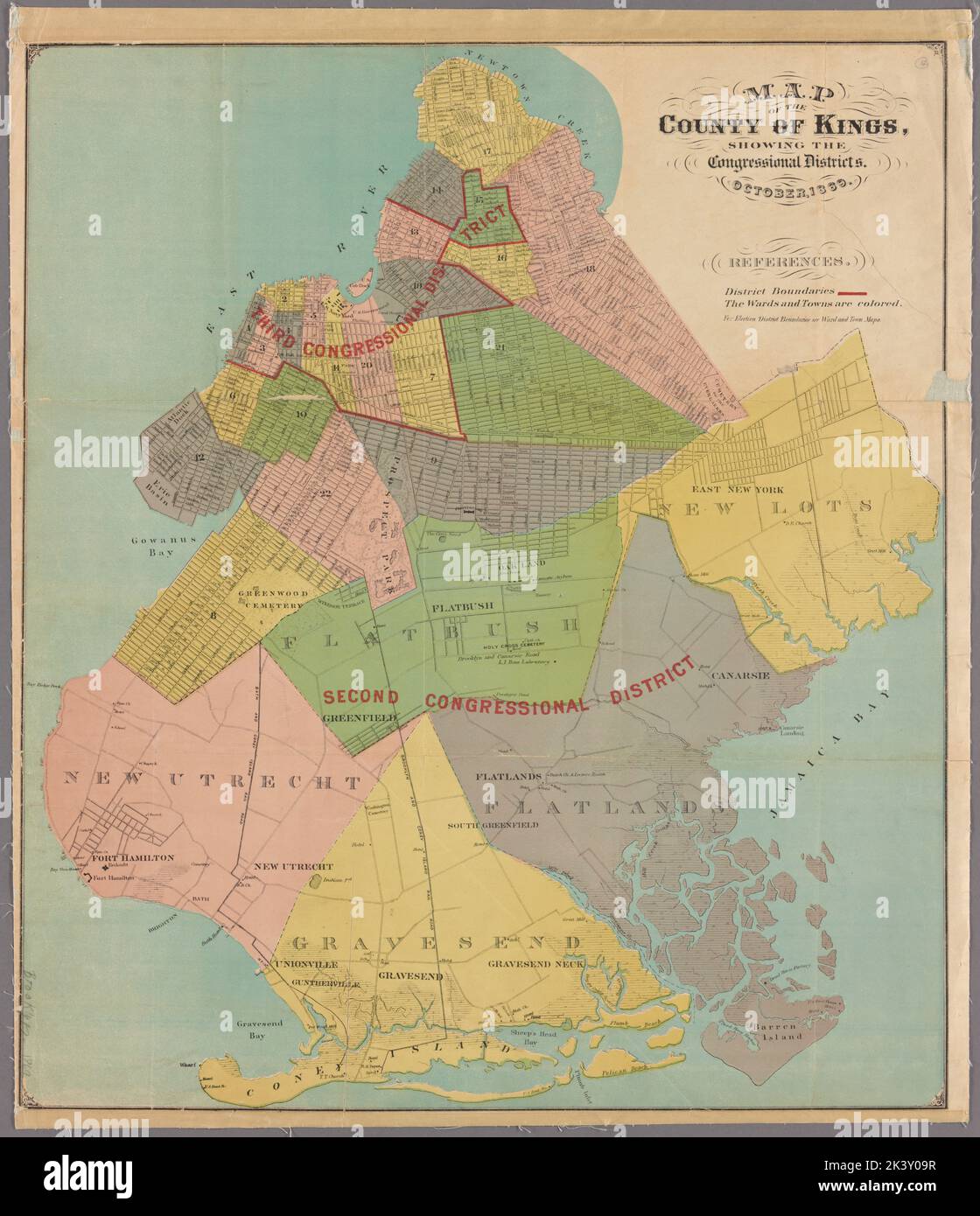 Map of the county of Kings, showing the Congressional districts ...
