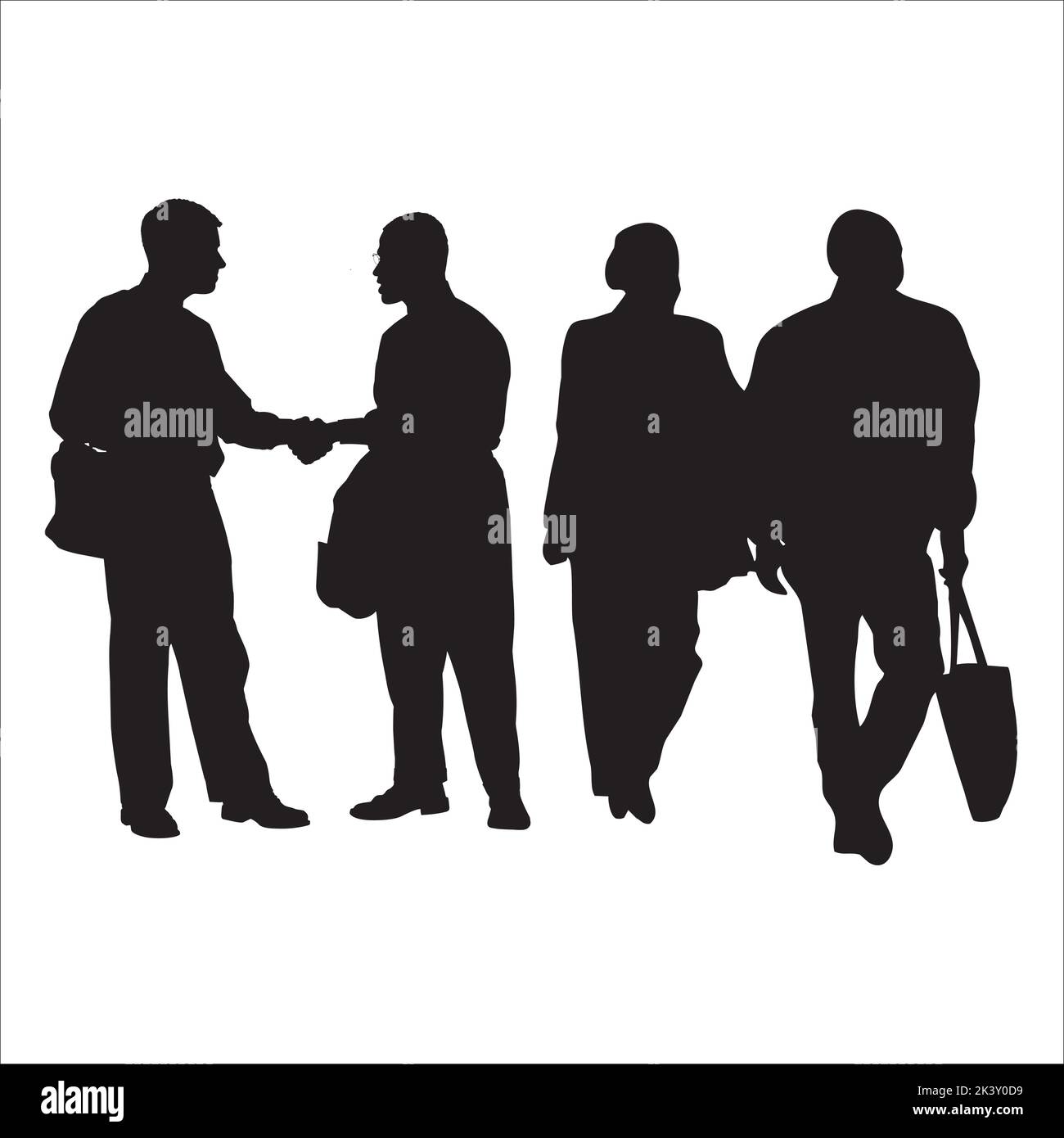 Vector Set Of Traveling Peoples Silhouettes Illustration Isolated On ...