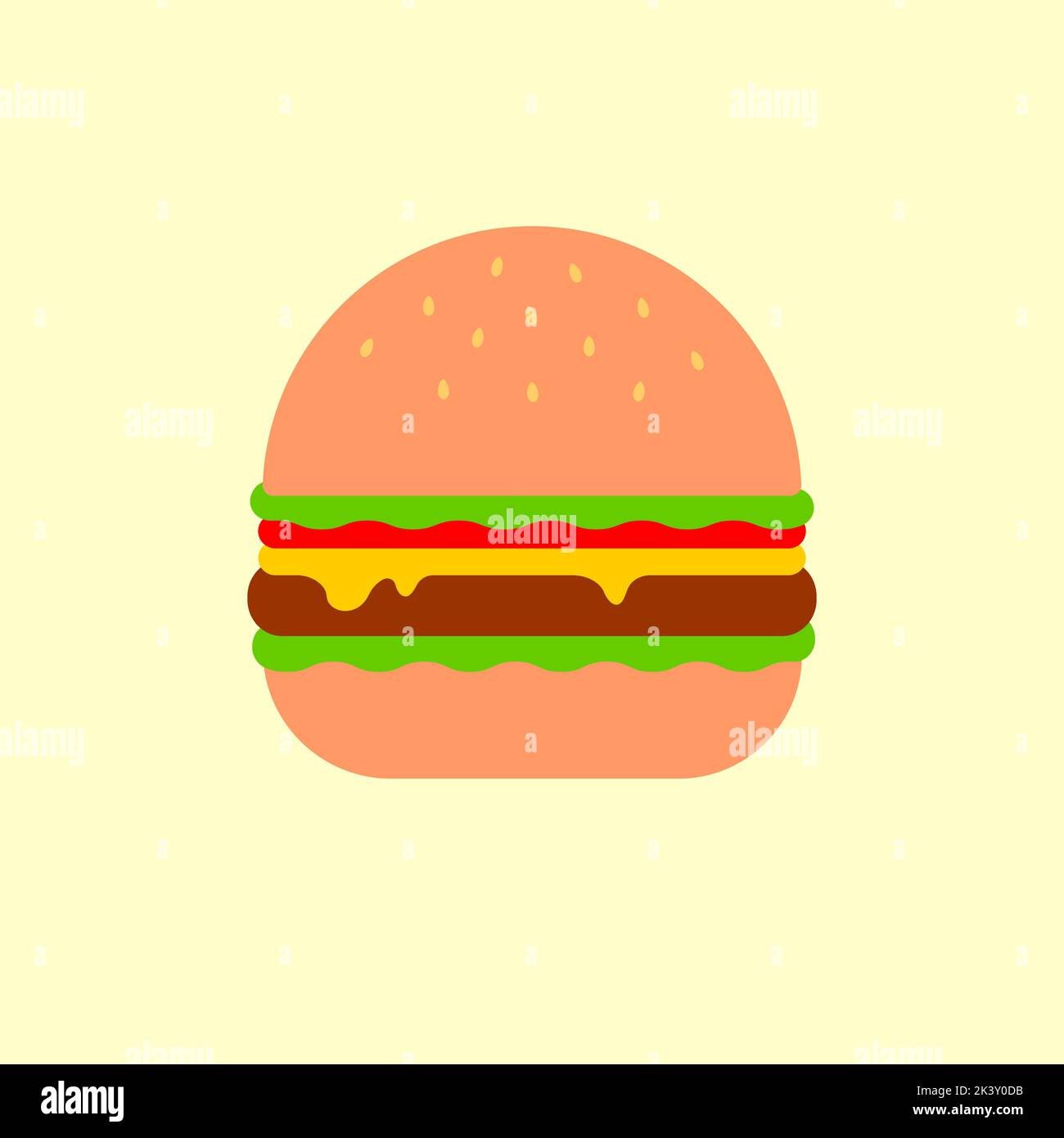 Simple flat illustration of a burger Stock Vector Image & Art - Alamy