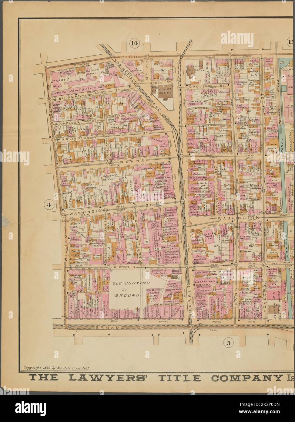 Newark, Double Page Plate No. 3 Map bounded by High St., New St., Broad ...