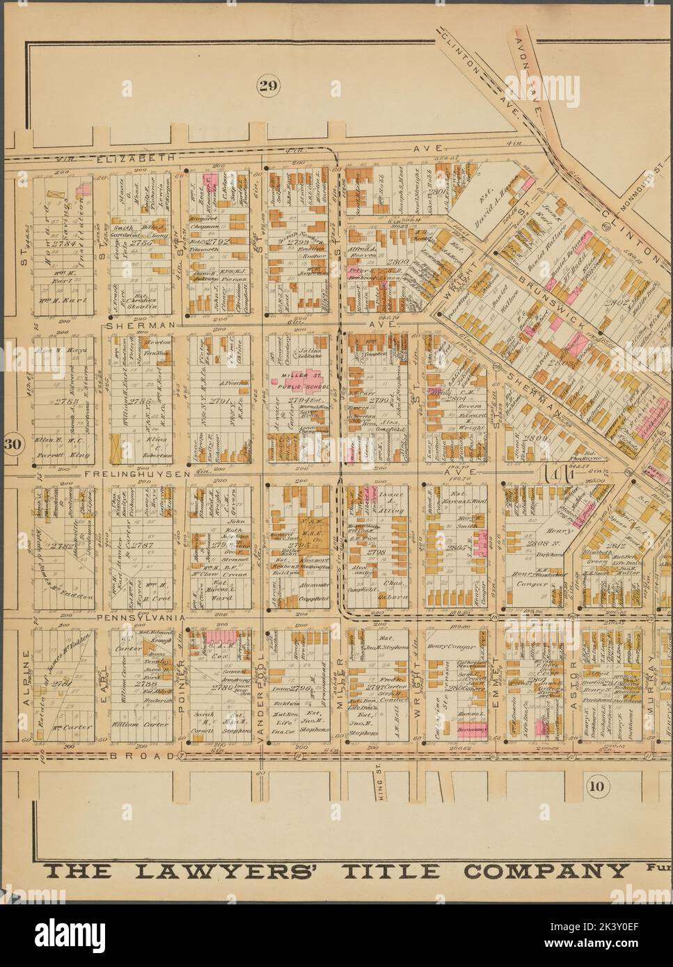 Newark, Double Page Plate No. 11 Map bounded by Clinton Ave., Broad St ...