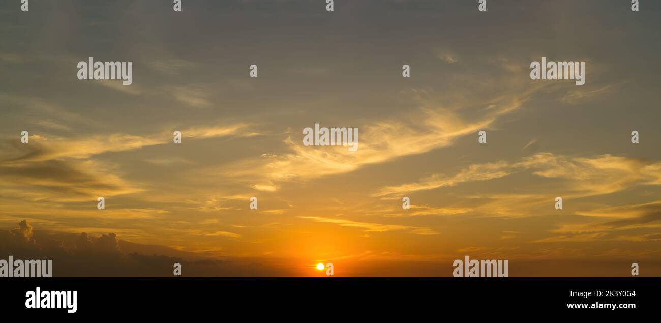 Beautiful sunset sky with some clouds during summer on a nice day Stock ...