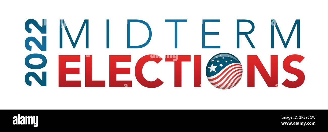 2022 Midterm Elections Design with Red White Blue Vote Icon Stock ...