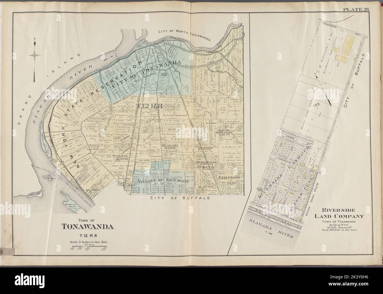 Buffalo, V. 3, Double Page Plate No. 26 Map of Town of Tonawanda ...