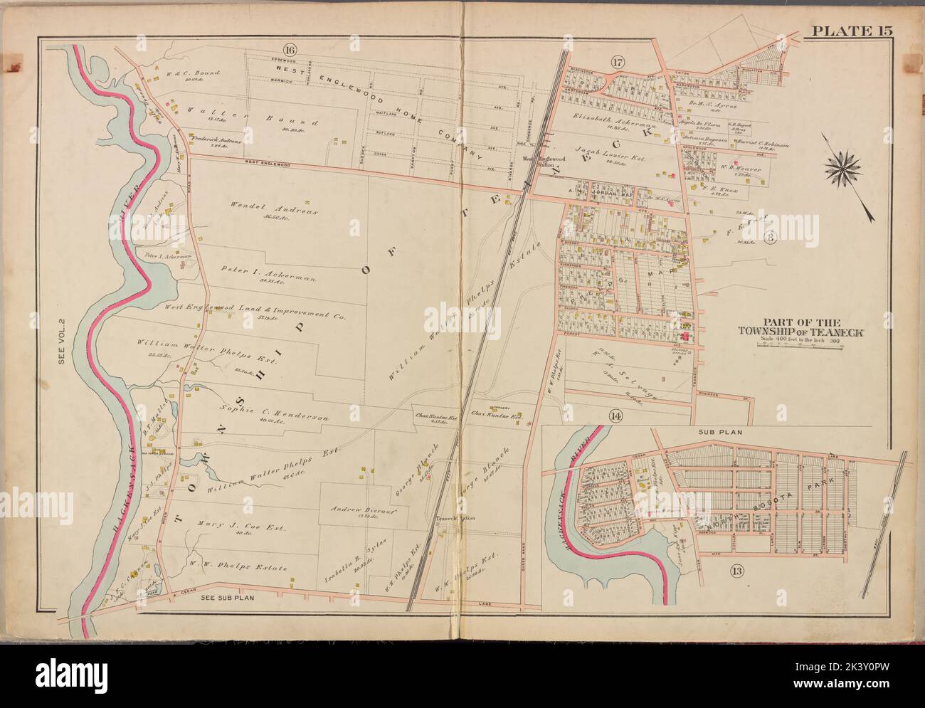 Bergen County, V. 1, Double Page Plate No. 15 Map bounded by Washington ...