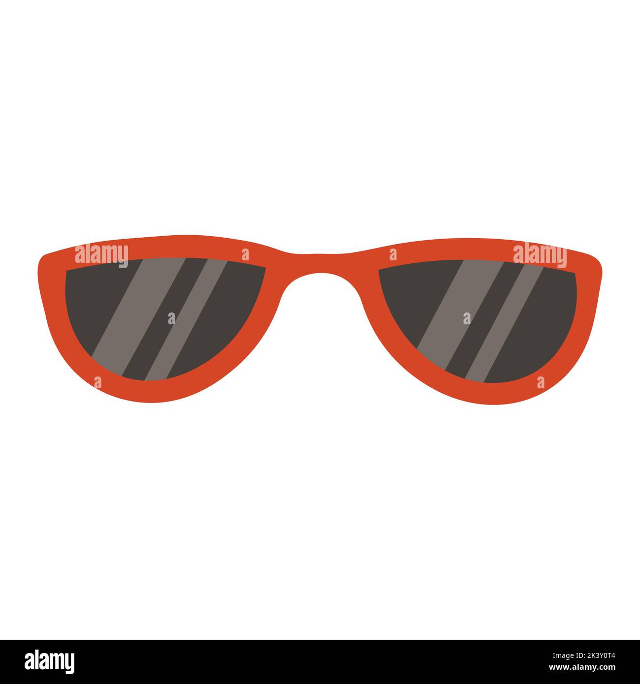 Vector illustration of red sunglasses in cartoon retro flat style ...