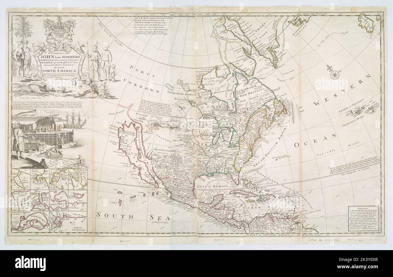 1720 map of america hi-res stock photography and images - Alamy