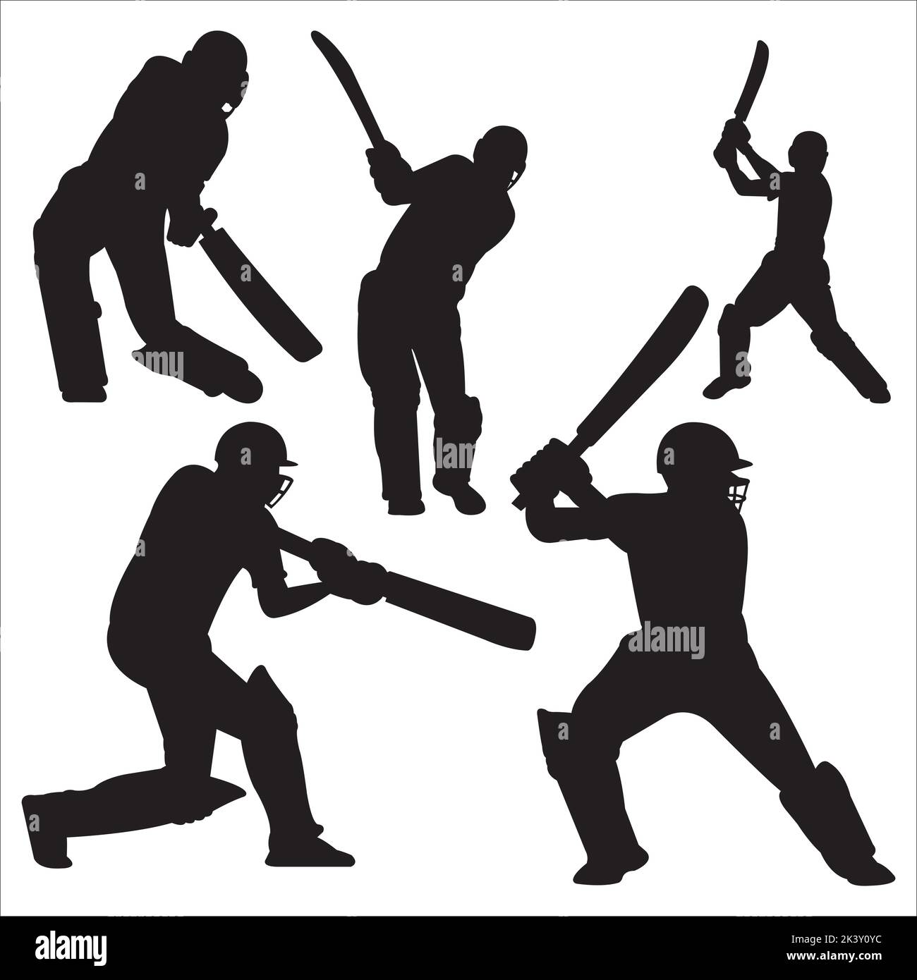 Cricketer silhouette hi-res stock photography and images - Alamy