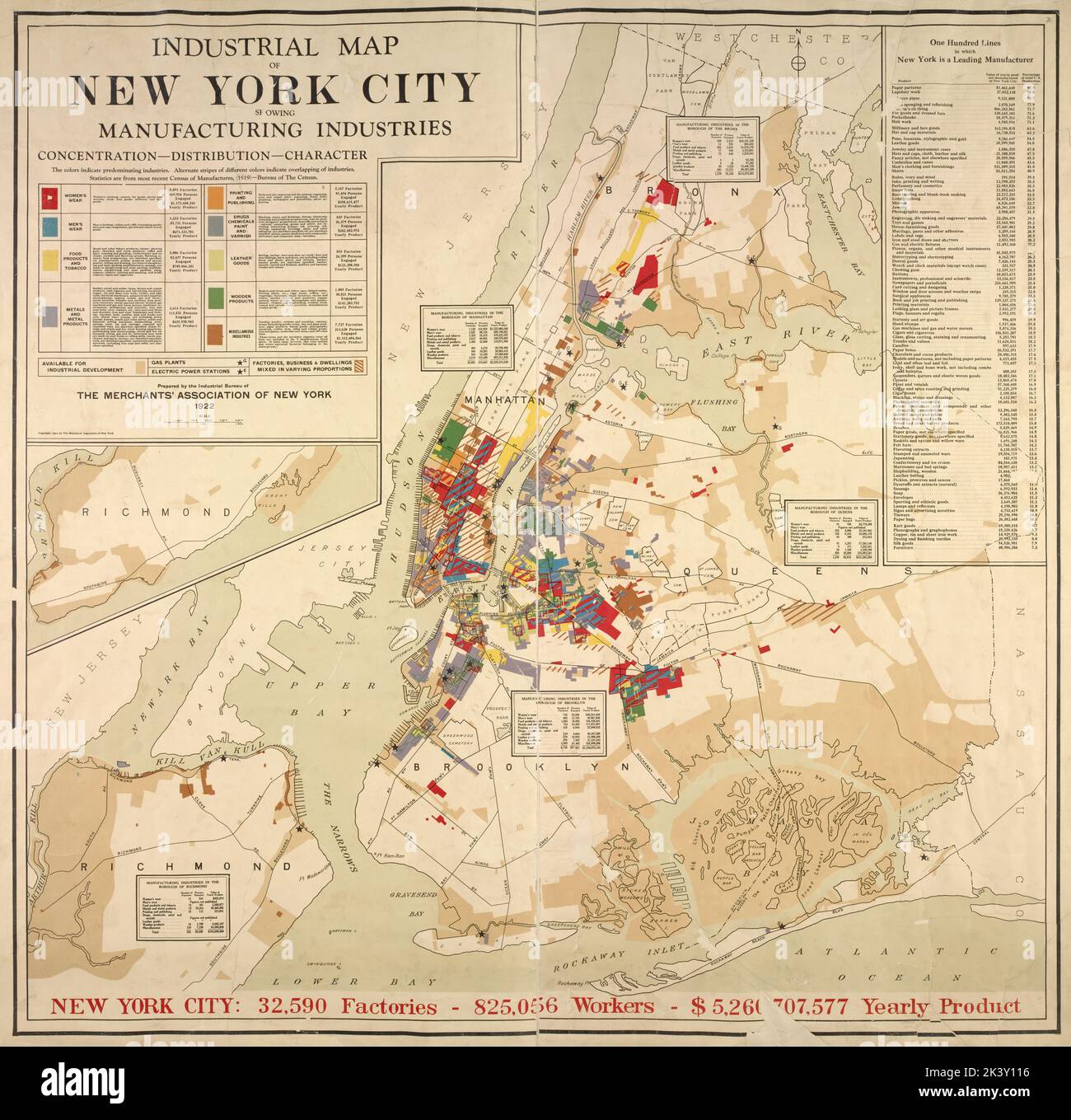 Industrial map of New York City : showing manufacturing industries ...