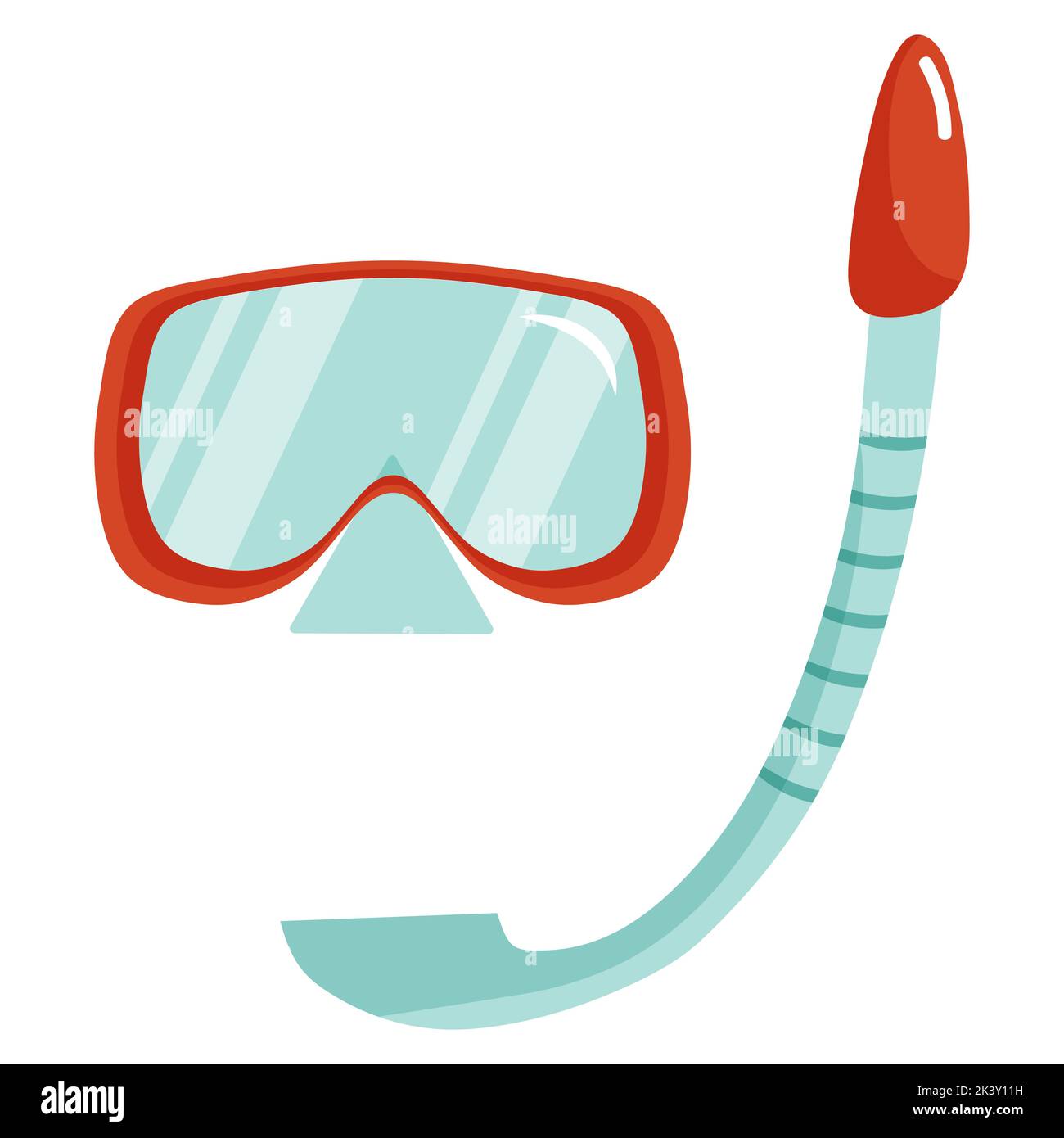 Vector illustration of scuba mask and snorkel isolated on white ...