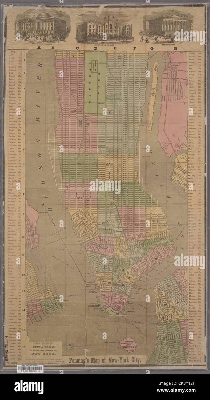 Fanning's map of New-York City. 1853. Ensign & Bridgman.. Cartographic ...