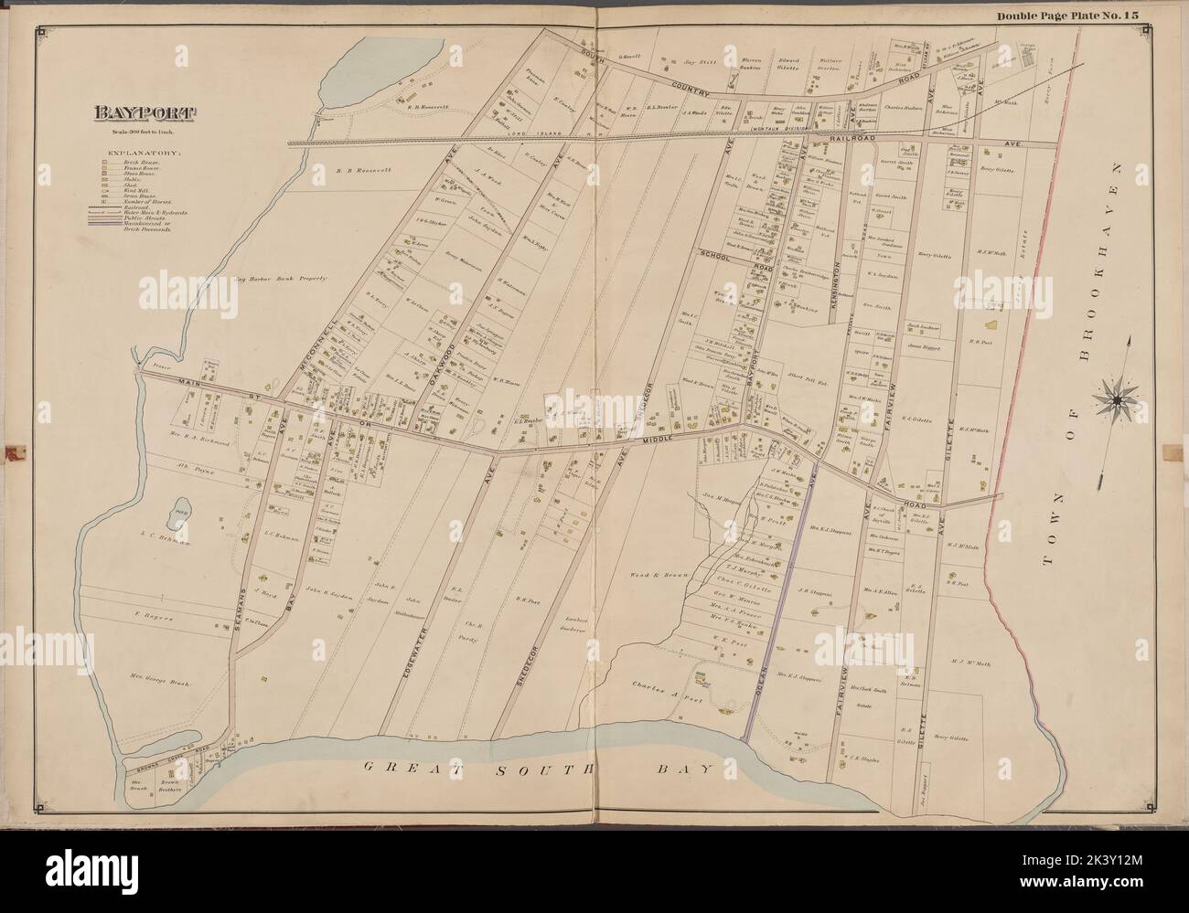 Suffolk County, V. 1, Double Page Plate No. 15 Map bounded by South ...