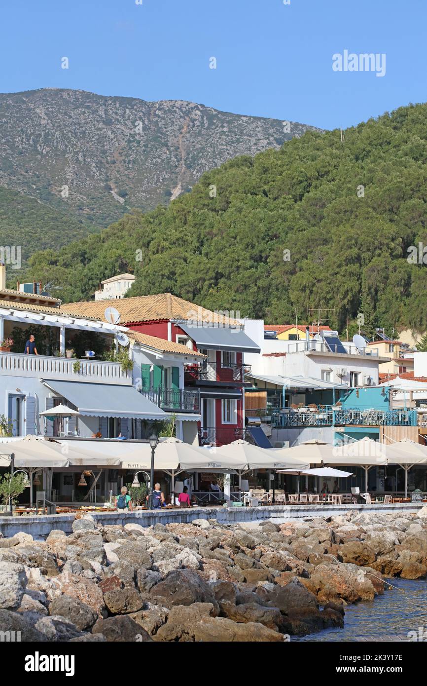 Parga city Greece beautiful old colorful building exploration traveling ...