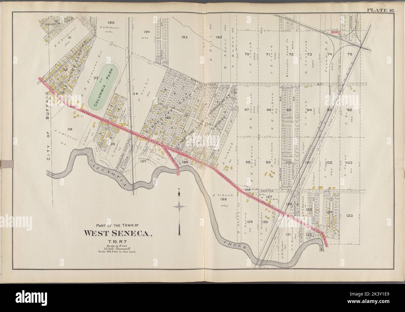 Buffalo, V. 3, Double Page Plate No. 16 Map bounded by Azenovia Creek ...