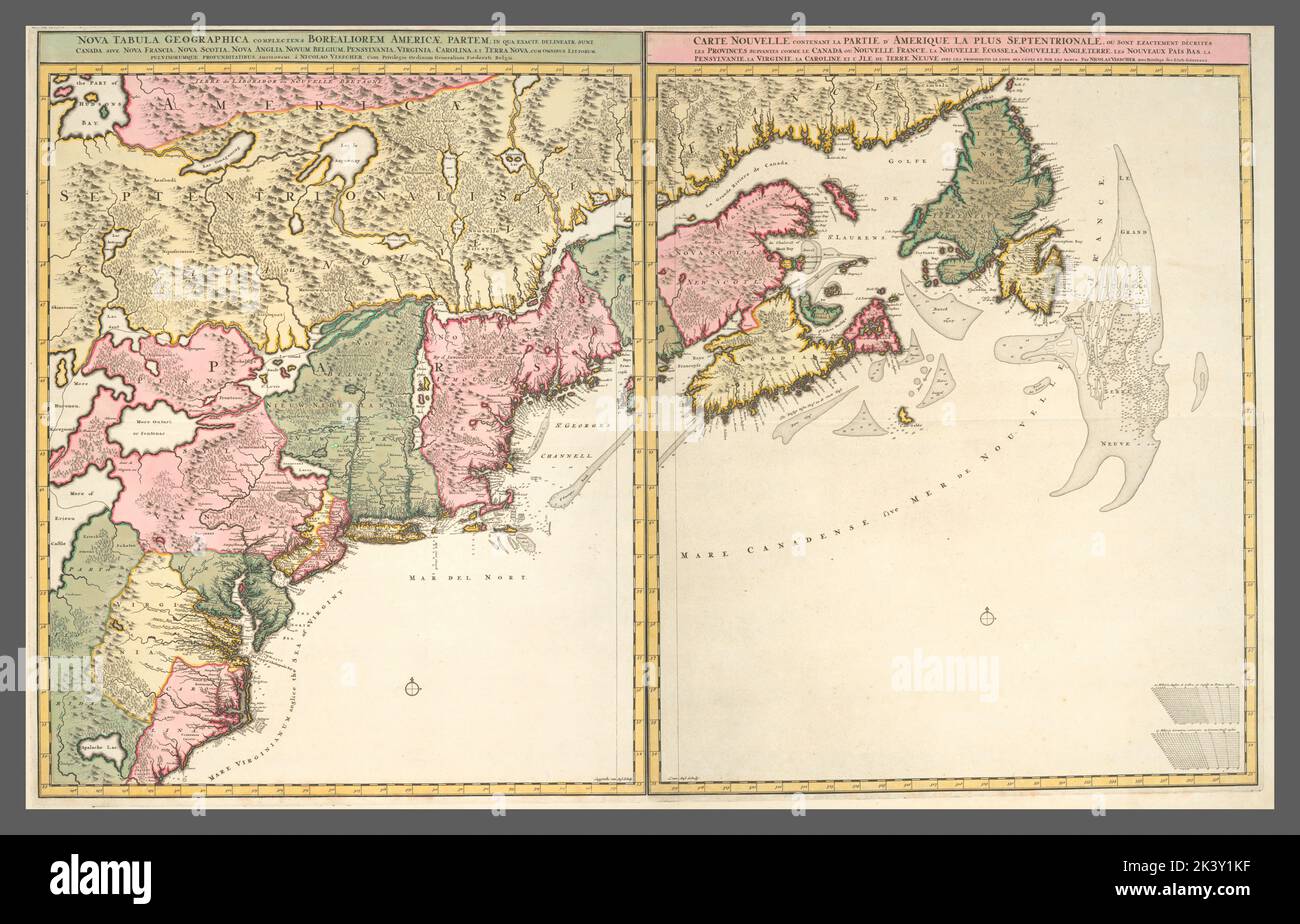 Nova tabula geographica complectens borealiorem Americae partem. Carte nouvelle contenant la ...