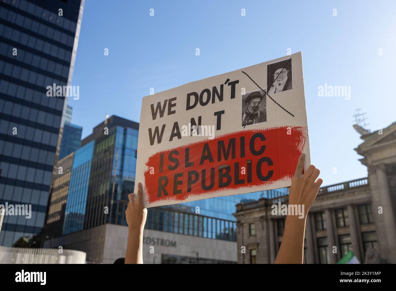 Vancouver, Canada - September 25,2022: View of sign We dont want ...