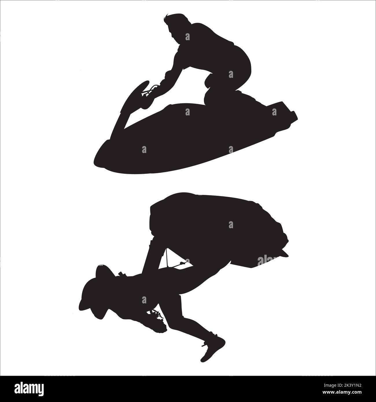 Vector Set Of Extreme Jet Ski Silhouettes Illustration Isolated On ...
