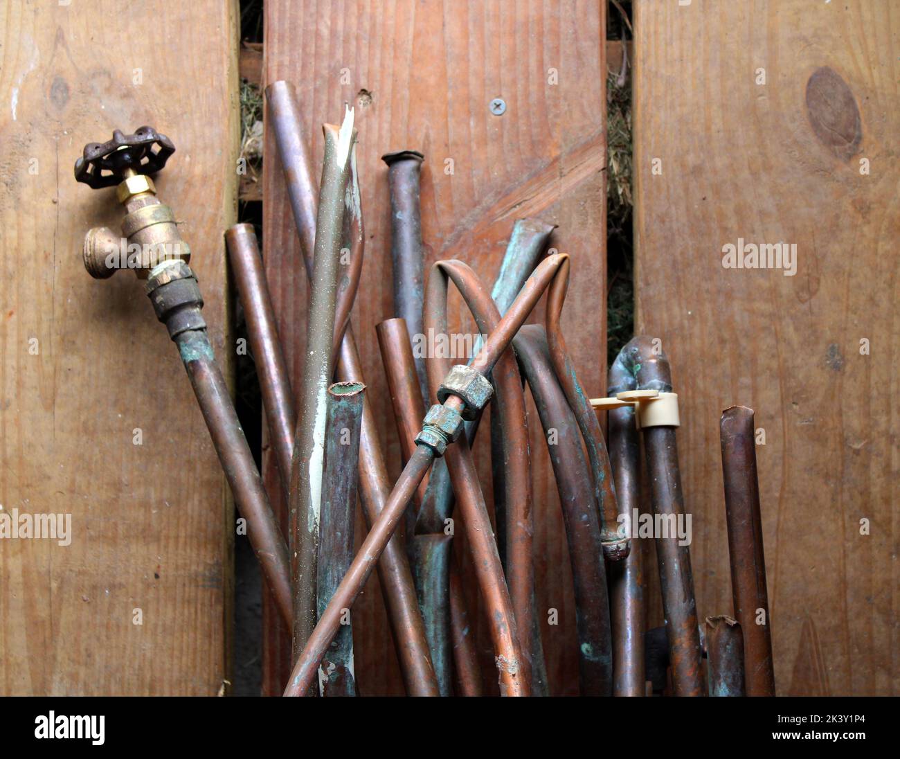 A Pile of Old Scrap Copper Pieces Stock Photo - Alamy
