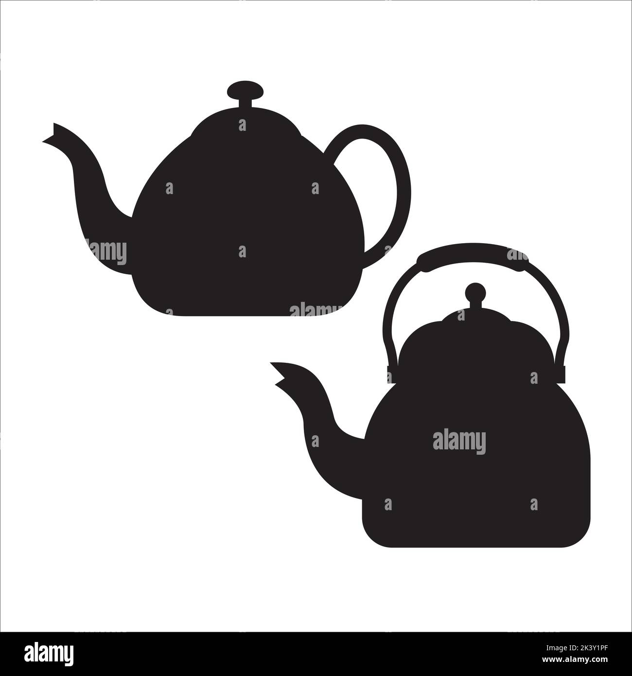 Vector Set Of Teapots Silhouettes Illustration Isolated On White ...