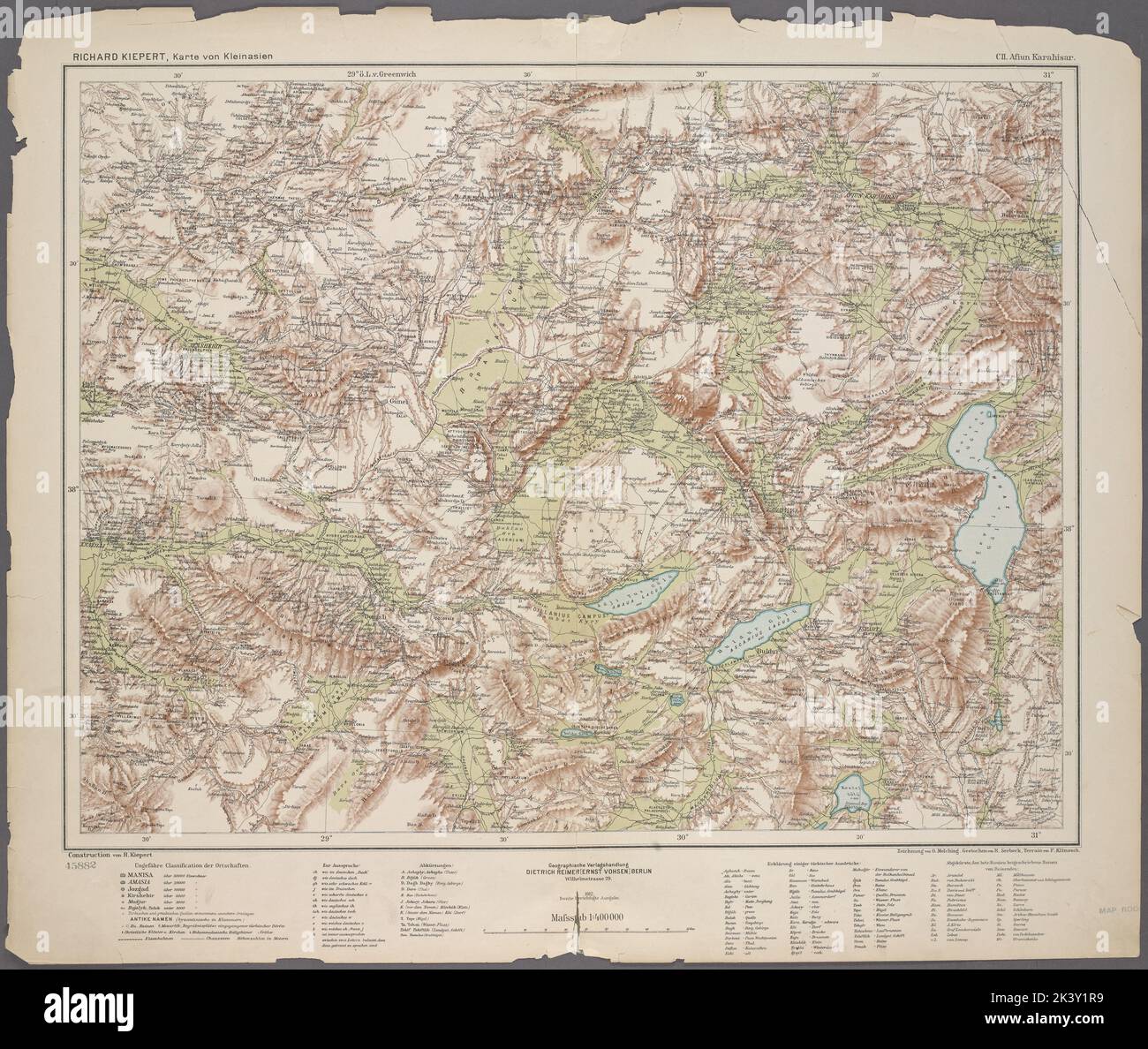 C2. Afiun Karahisar. Kiepert, Richard, 1846-1915. Cartographic. Maps. 1902 - 1916. Lionel Pincus ...