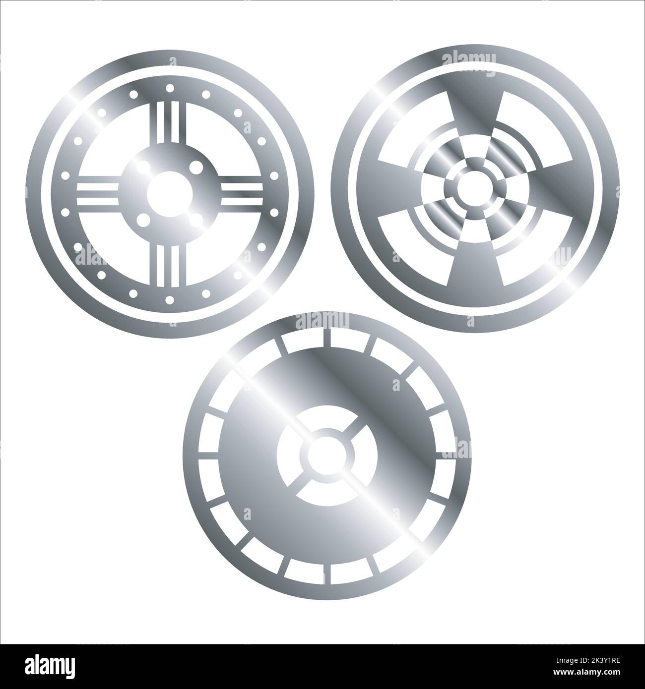 Vector Set Of Alloy Wheels Illustration Isolated On White Background ...