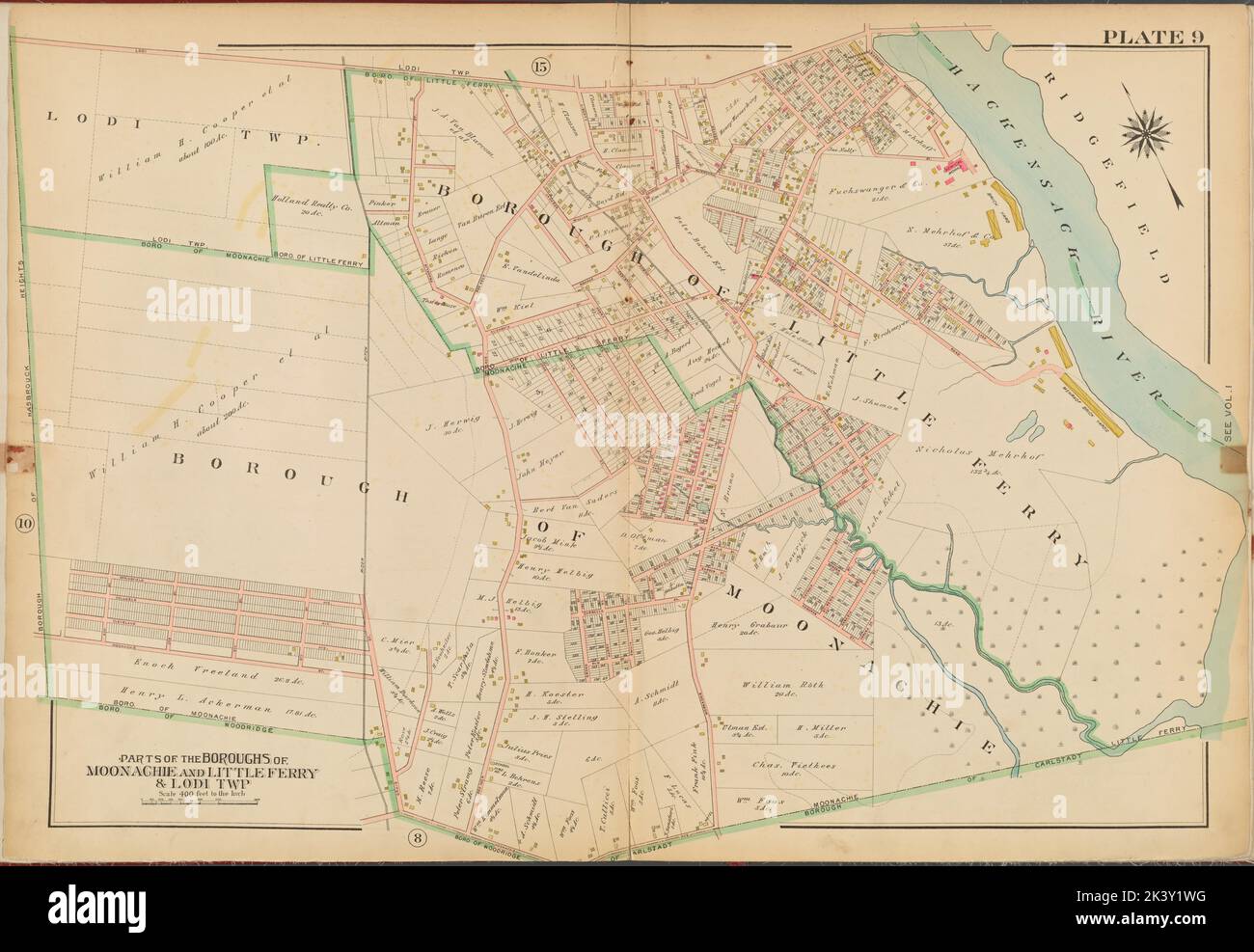 Bergen County, V. 2, Double Page Plate No. 9 Parts of the boroughs of ...