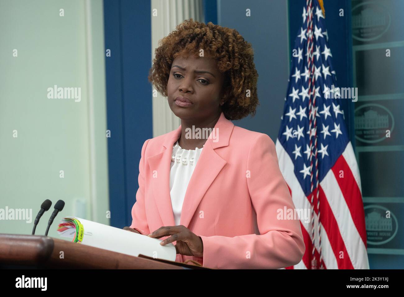 White House Press Secretary Karine Jean-Pierre holds a news briefing at ...