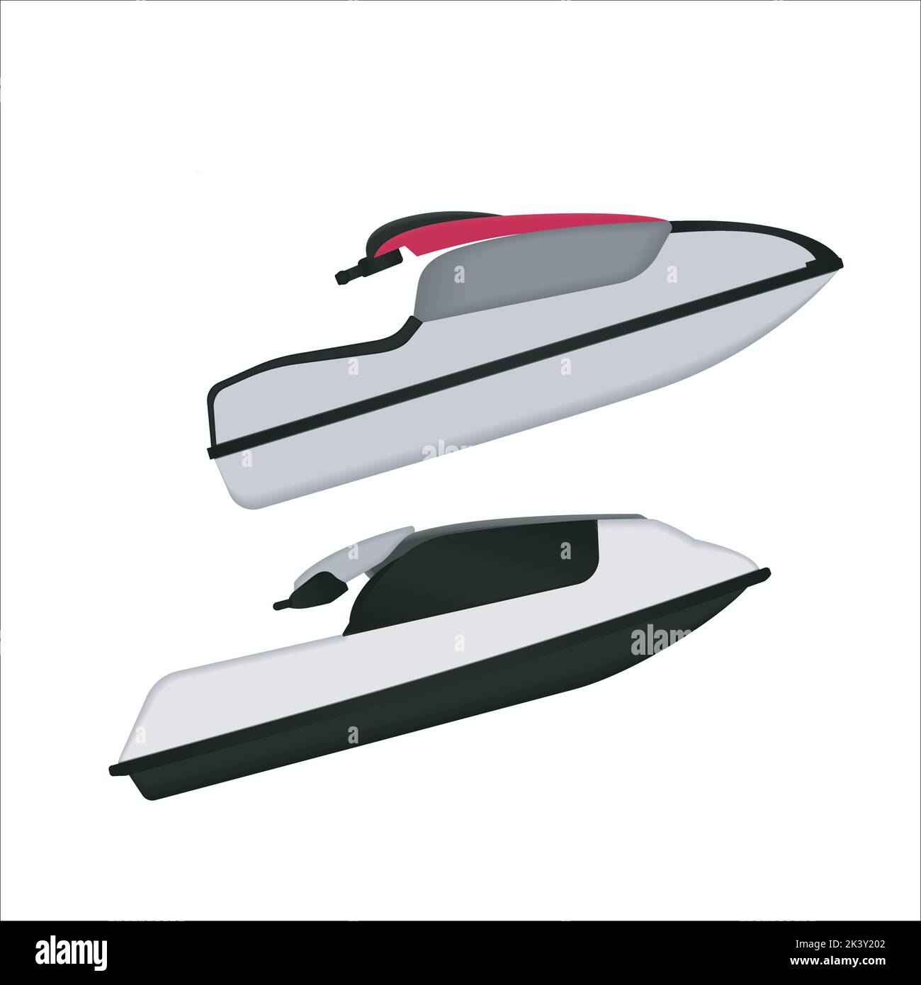 Vector Set Of Jet Ski Illustration Isolated On White Background Stock ...
