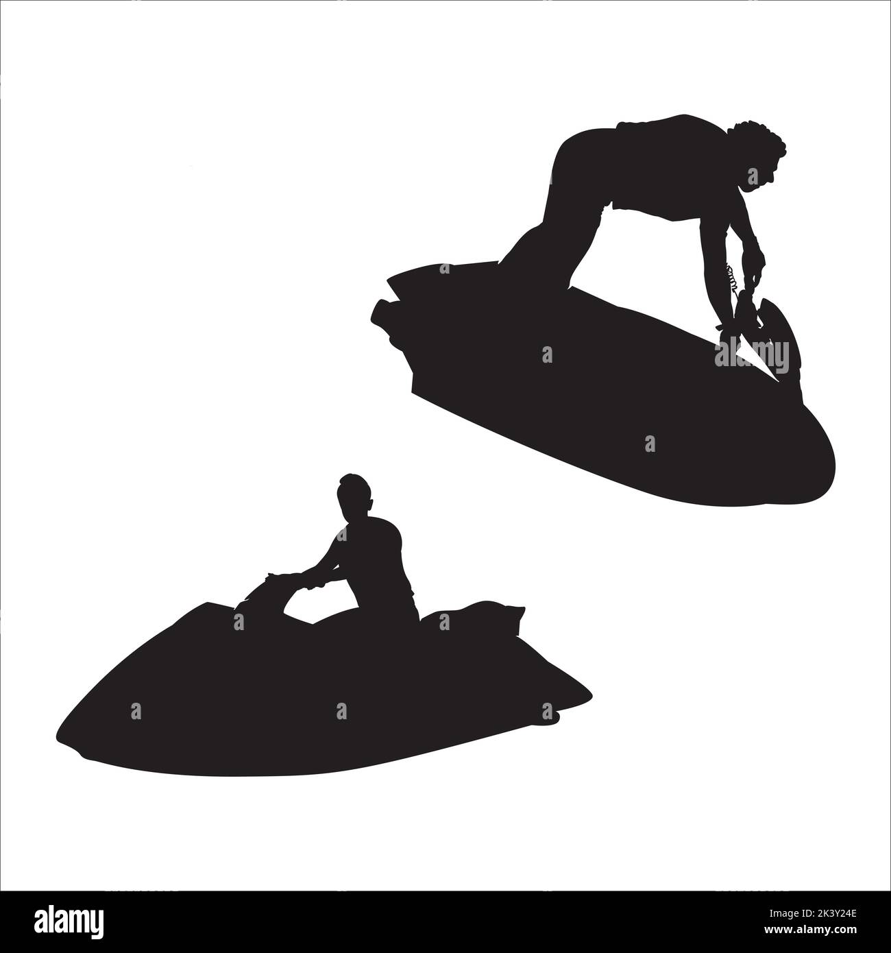Vector Set Of Extreme Jet Ski Silhouettes Illustration Isolated On ...