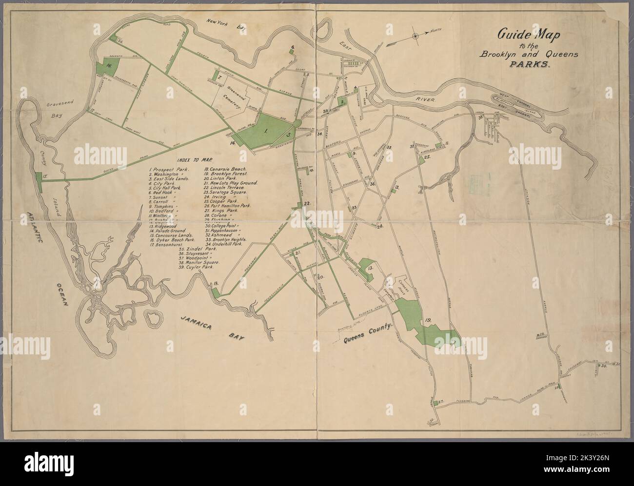 Guide map to the Brooklyn and Queens parks. Cartographic. Maps. 1900 ...