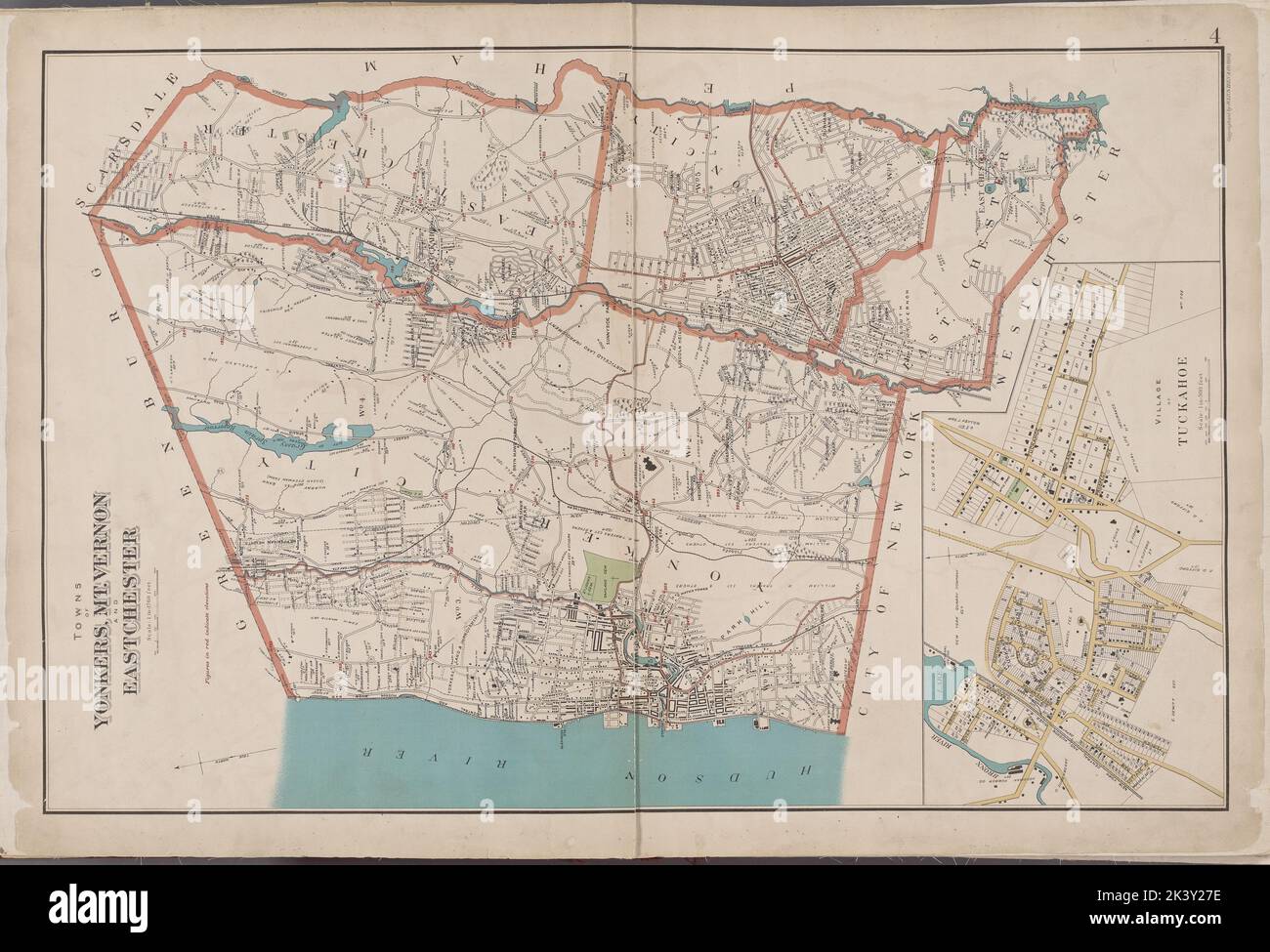 Westchester, Double Page Plate No. 4 Map of Towns of Yonkers, Mt ...