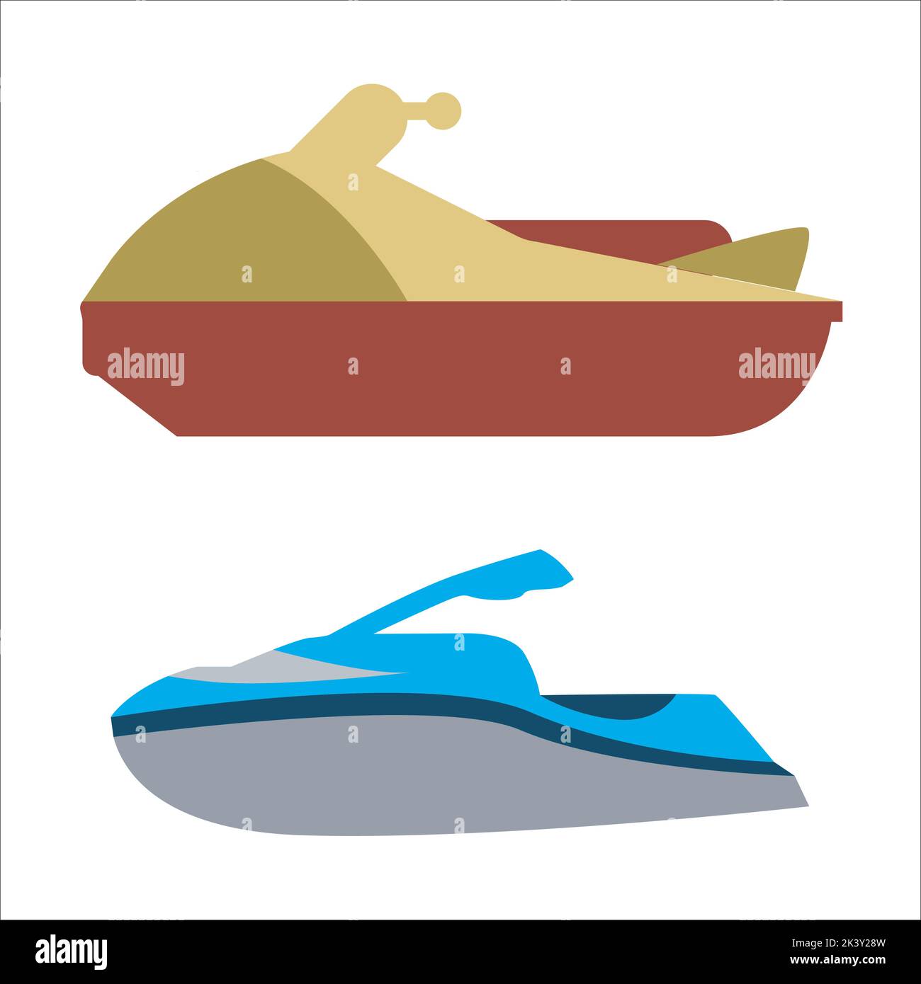 Vector Set Of Jet Ski Illustration Isolated On White Background Stock ...