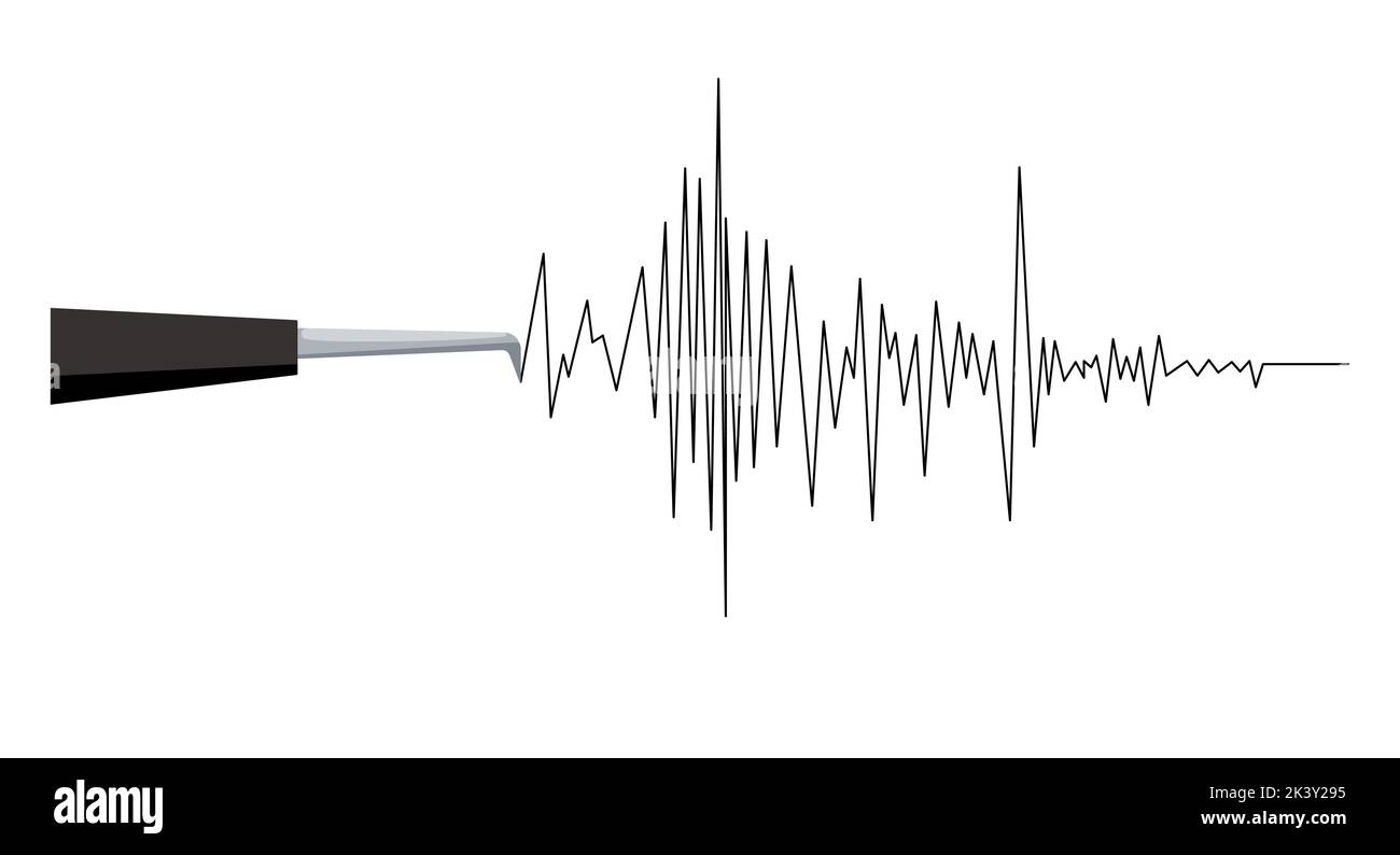 Seismograph earthquake or polygraph test wave illustration Stock Vector ...