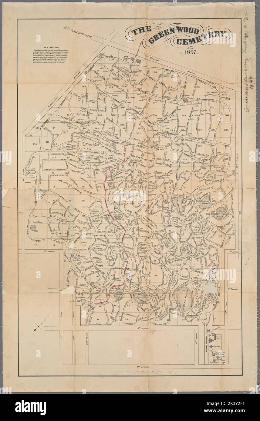 The Green-Wood cemetery 1897 Cartographic. Maps. 1897. Lionel Pincus ...