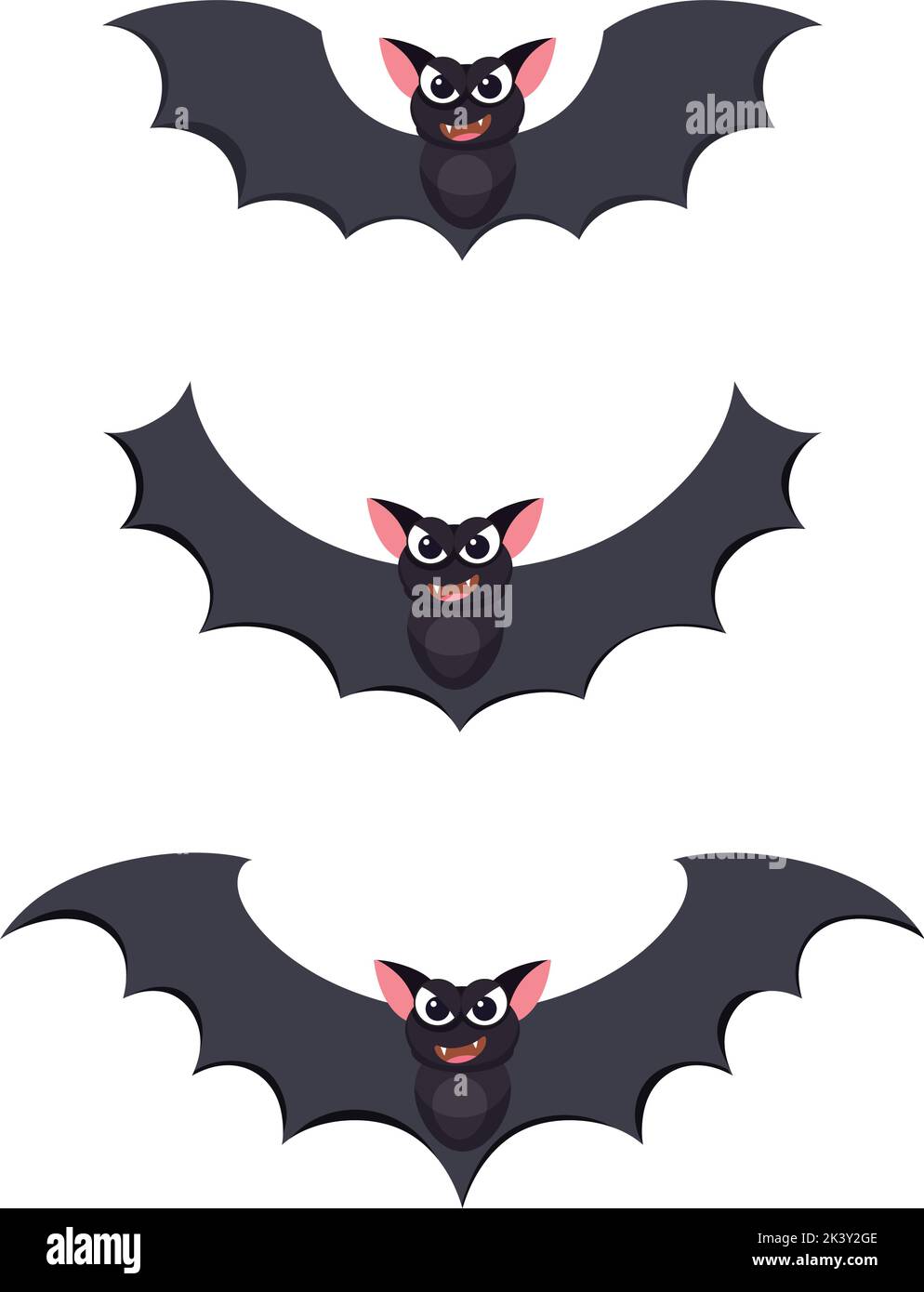 Set of bat cartoon flying illustration Stock Vector Image & Art - Alamy