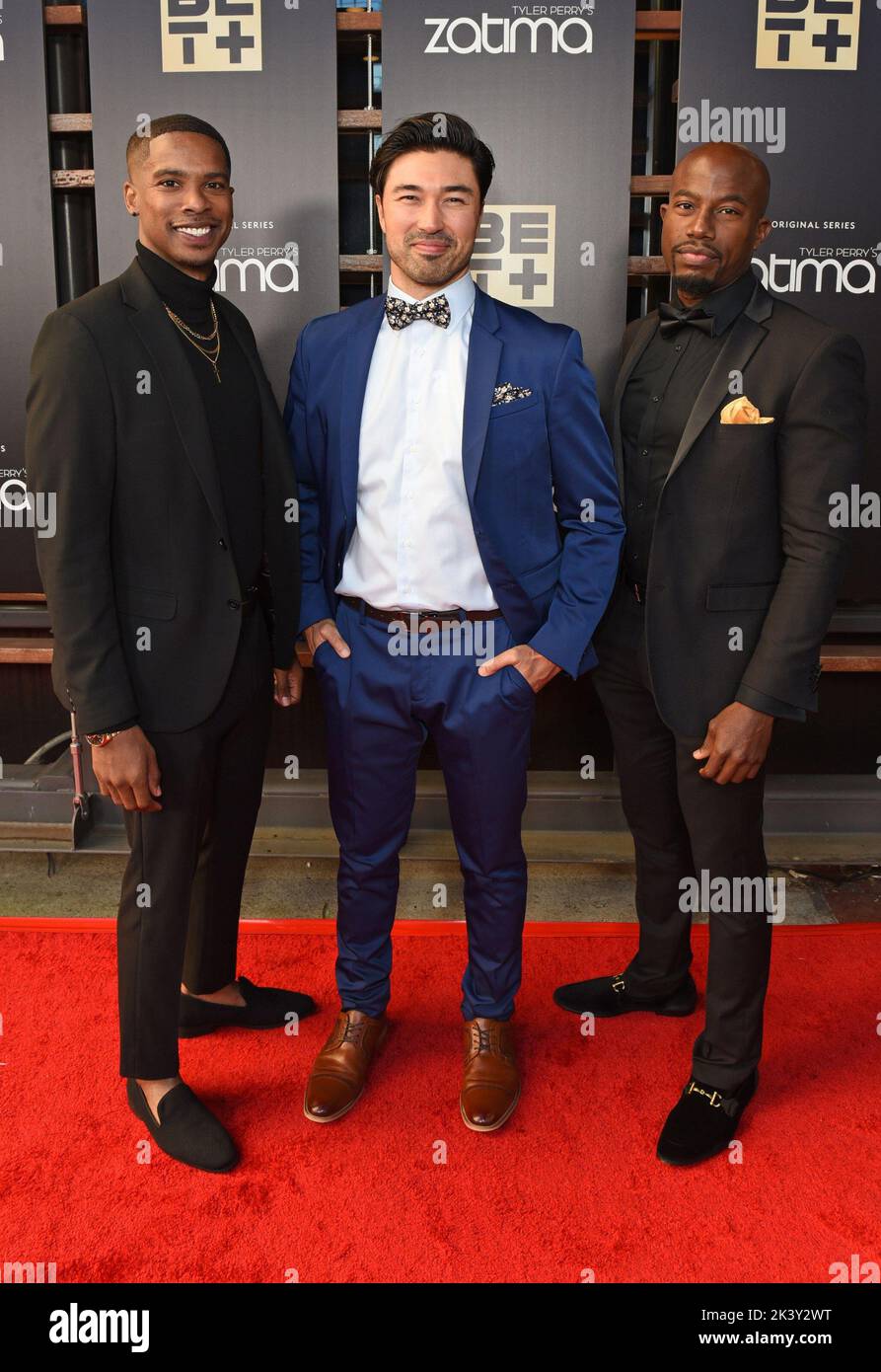 Atlanta, GA, USA. 28th Sep, 2022. Cameron Fuller, Remington Hoffman, Guyviaud Joseph at arrivals ...